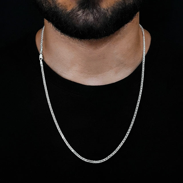 Corrente 3.5mm Grumet 70cm Prata 925 Garantia Vitalicia